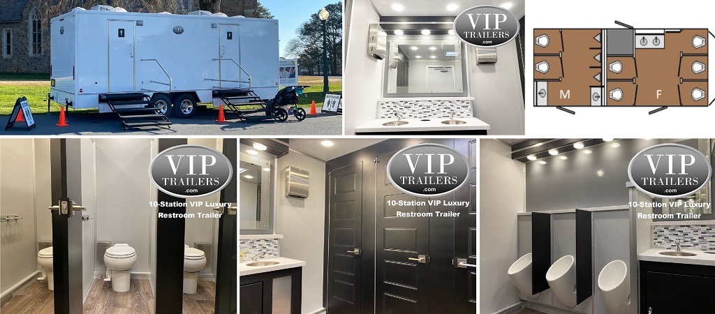 Restroom Trailer Rental | Luxury Portable Restrooms | VIP Trailers®